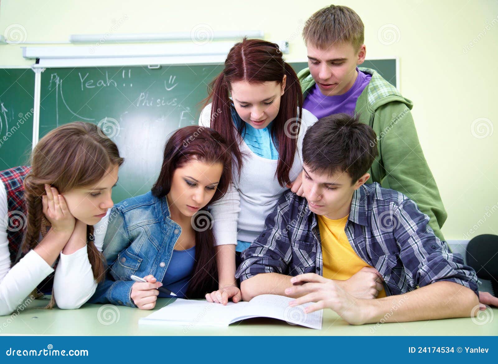 Five Students In Classroom Stock Images - Image: 24174534