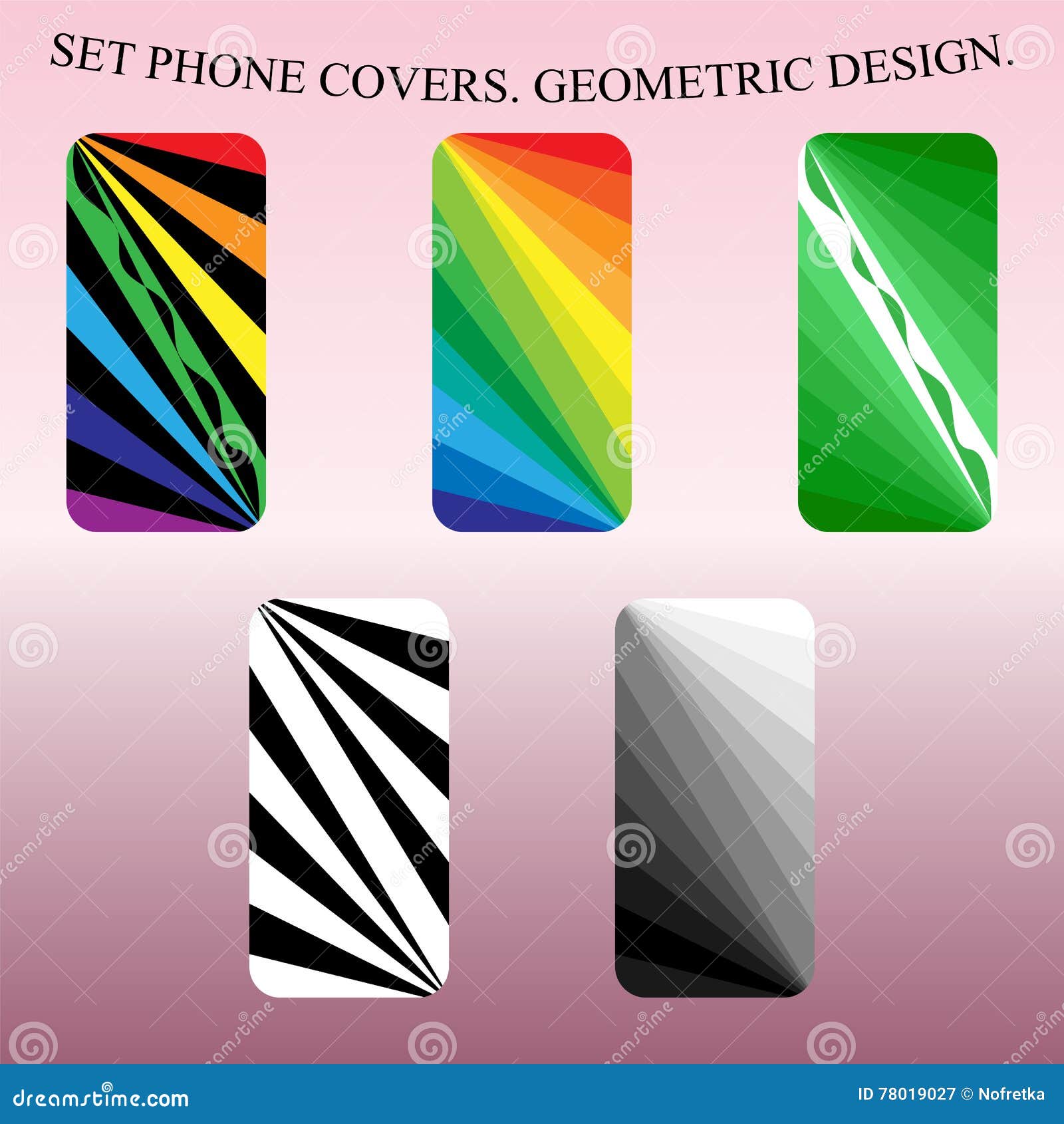 Five Style Mobil Phone Covers. Geometric Abstract Design Stock Vector ...
