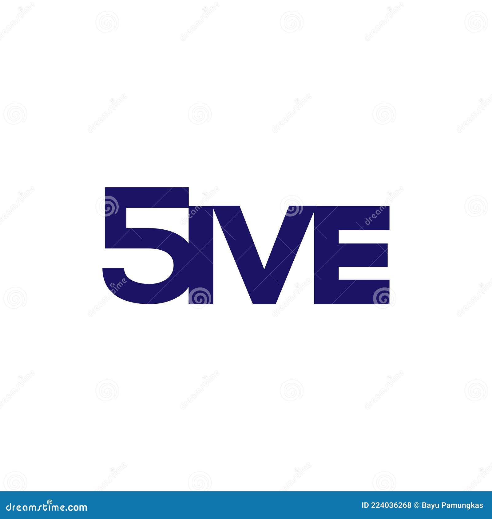 Five Text Logo Vector Template. Number Logo Text Element Stock Vector ...