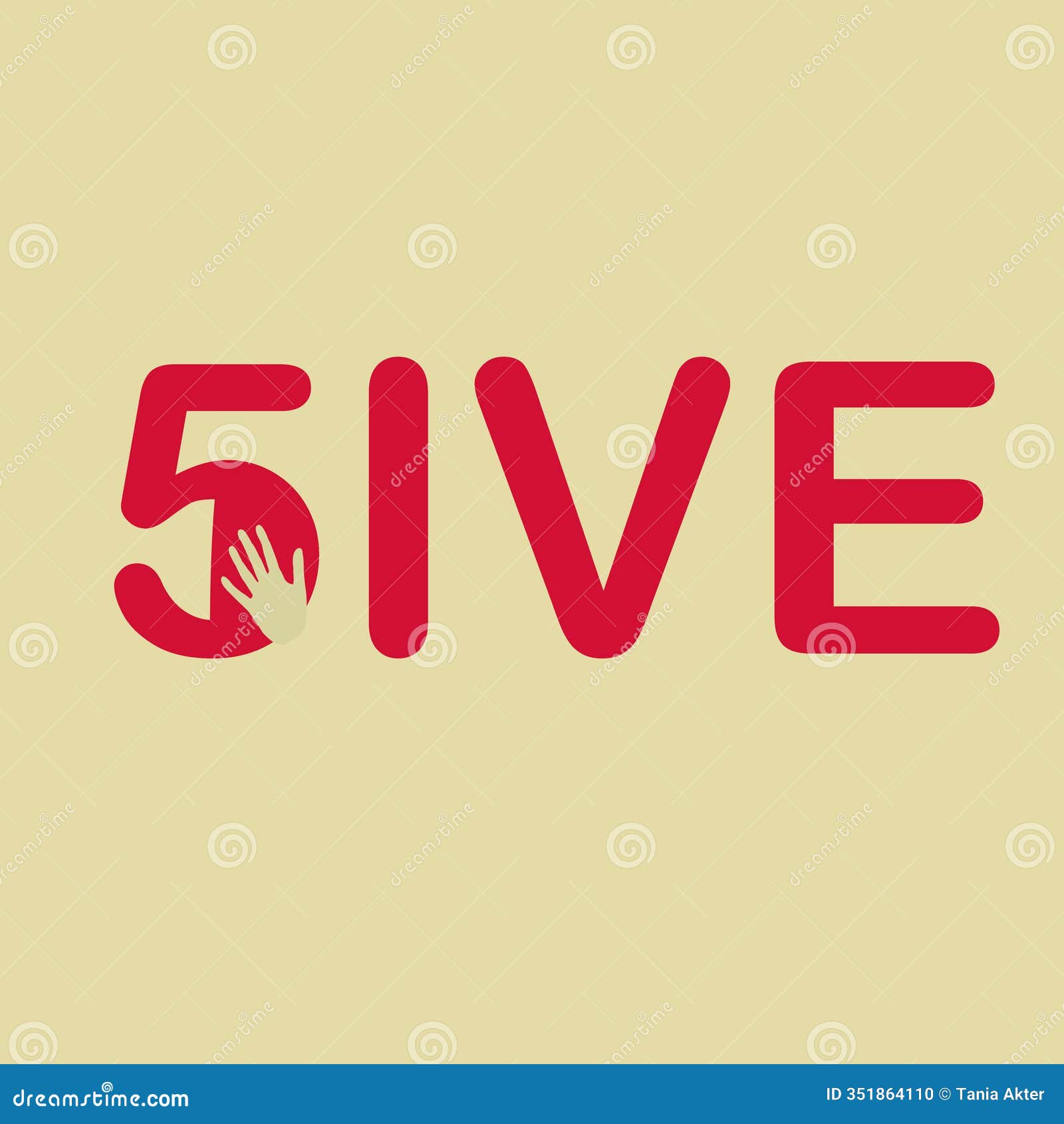 Five text stock illustration. Illustration of design - 351864110