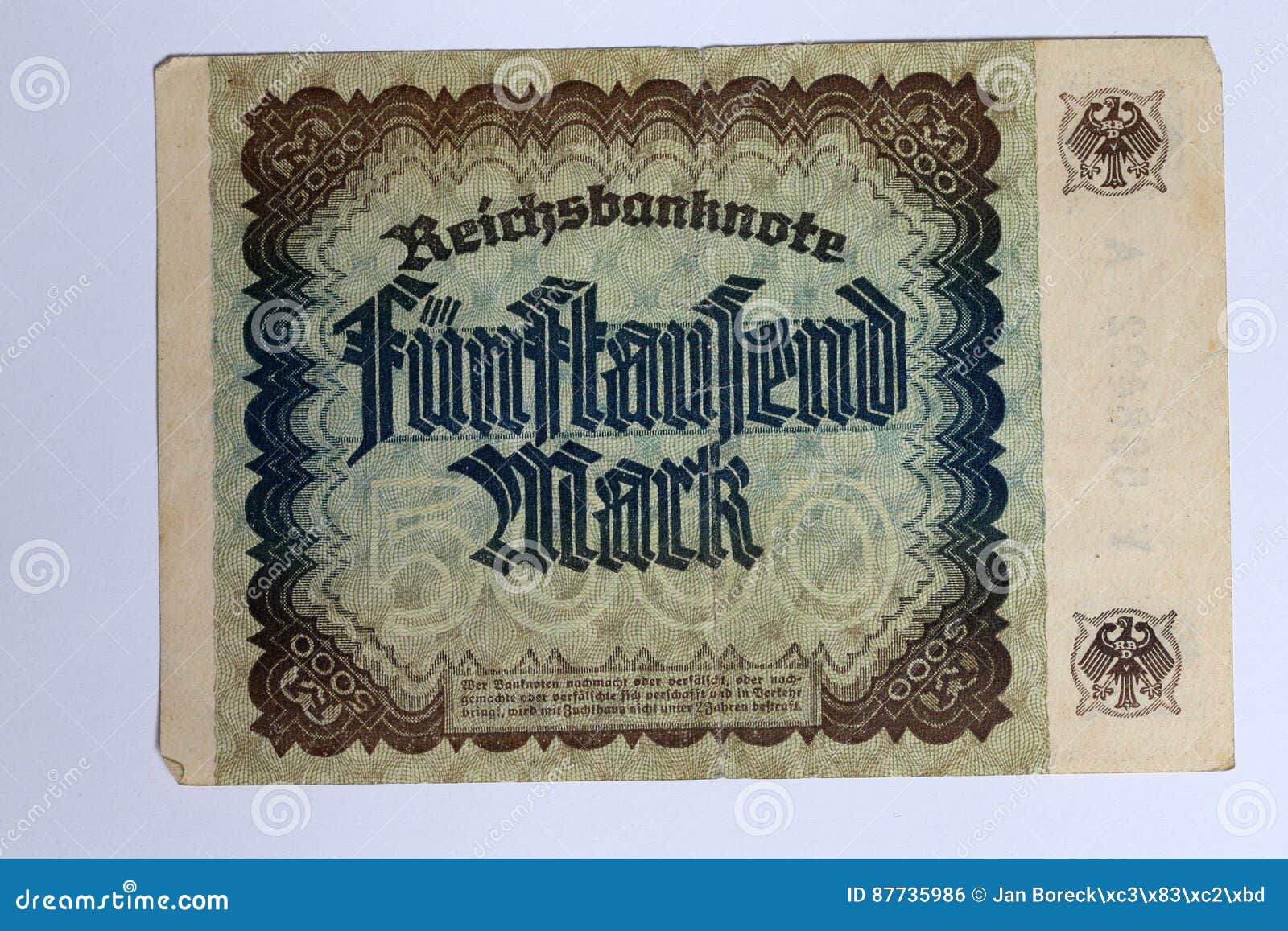 Five thousand marks stock photo. Image of money, german - 87735986
