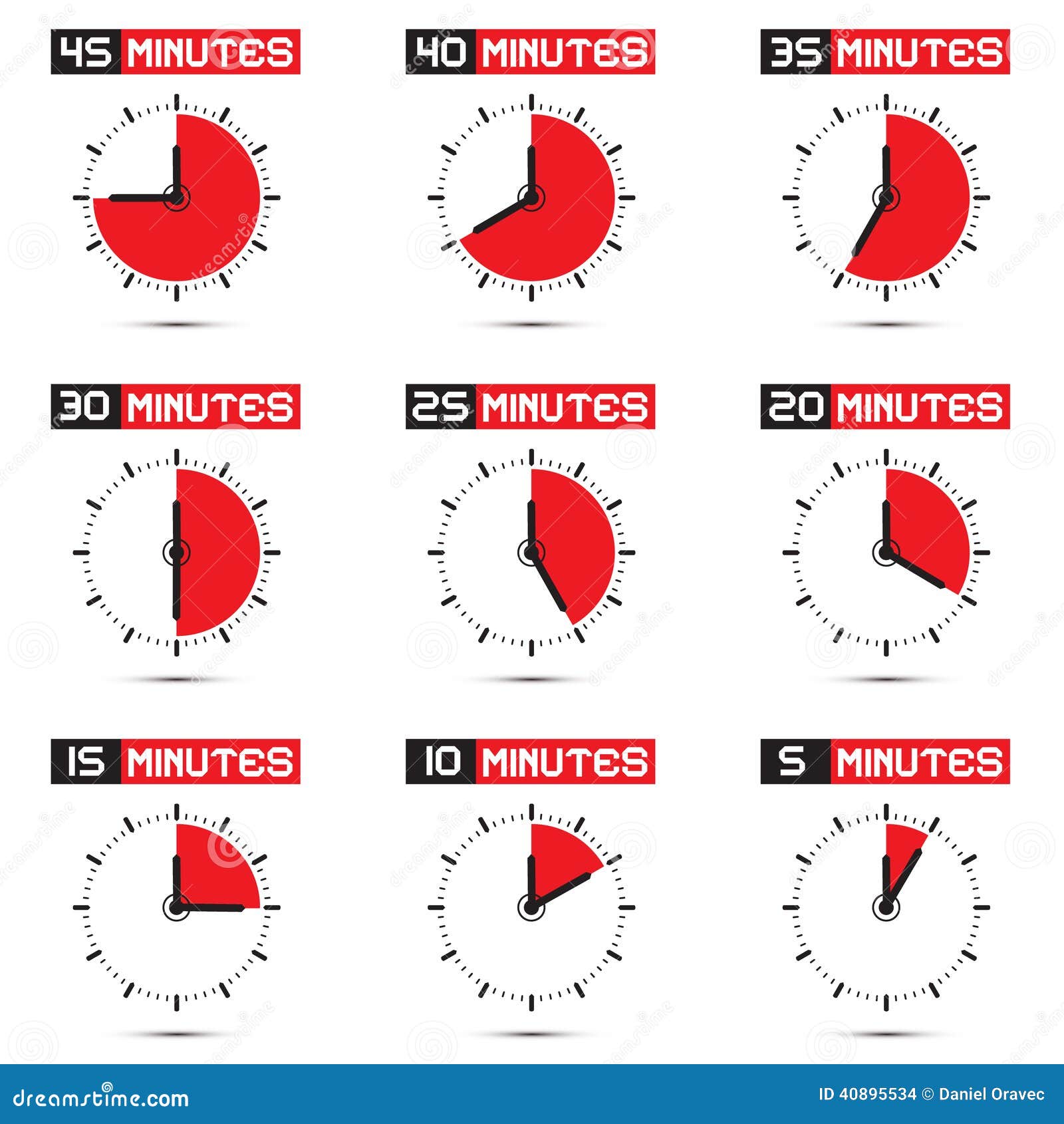 Five To Forty Five Minutes Stop Watch Illustration Stock Vector ... Five To Forty Five Minutes Stop Watch Illustration Stock Vector ...