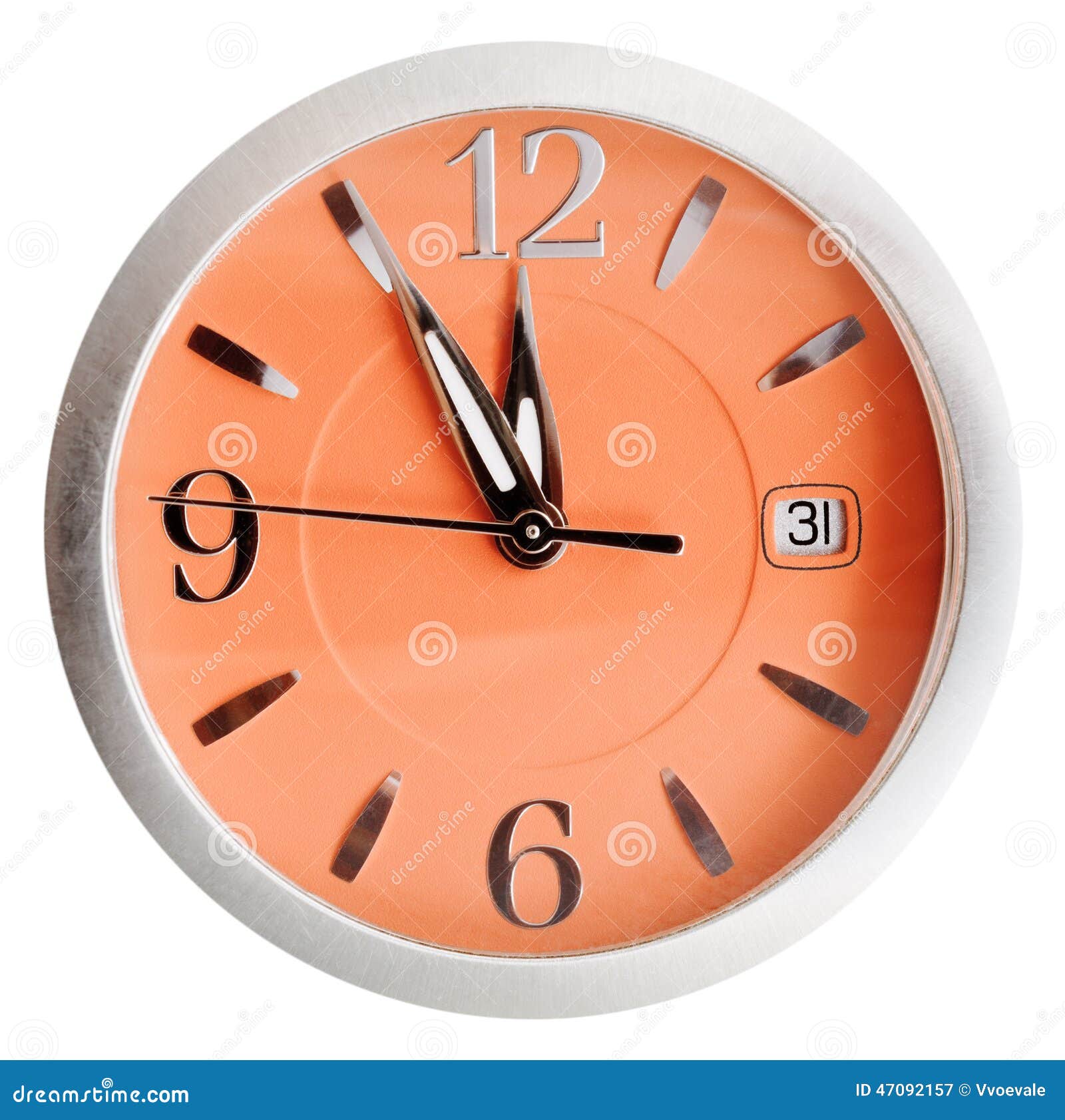 Five To Twelve O Clock on Orange Dial Isolated Stock Image - Image of ...