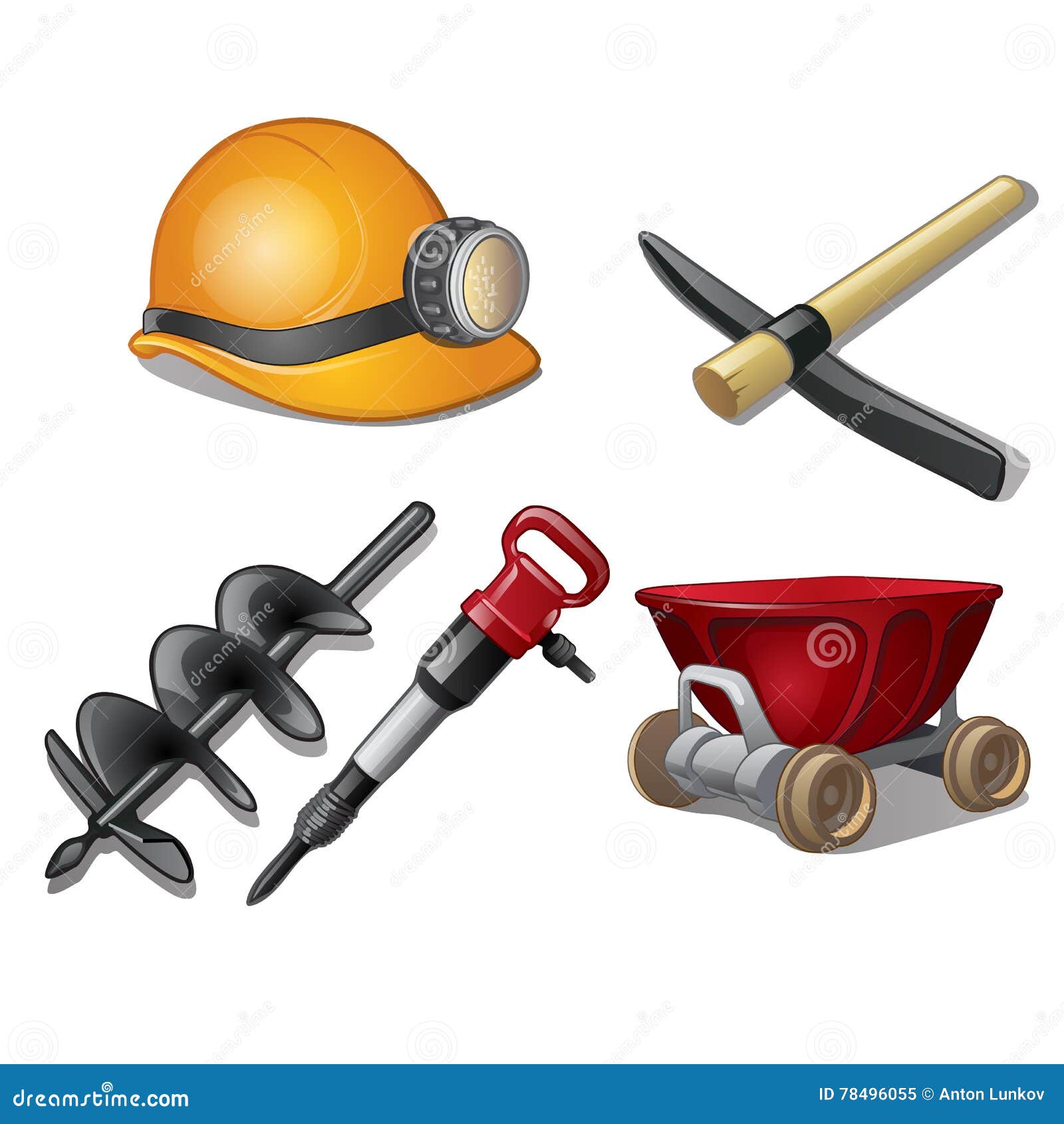 Coal Auger System Blueprints Cartoon Vector | CartoonDealer.com #225367777