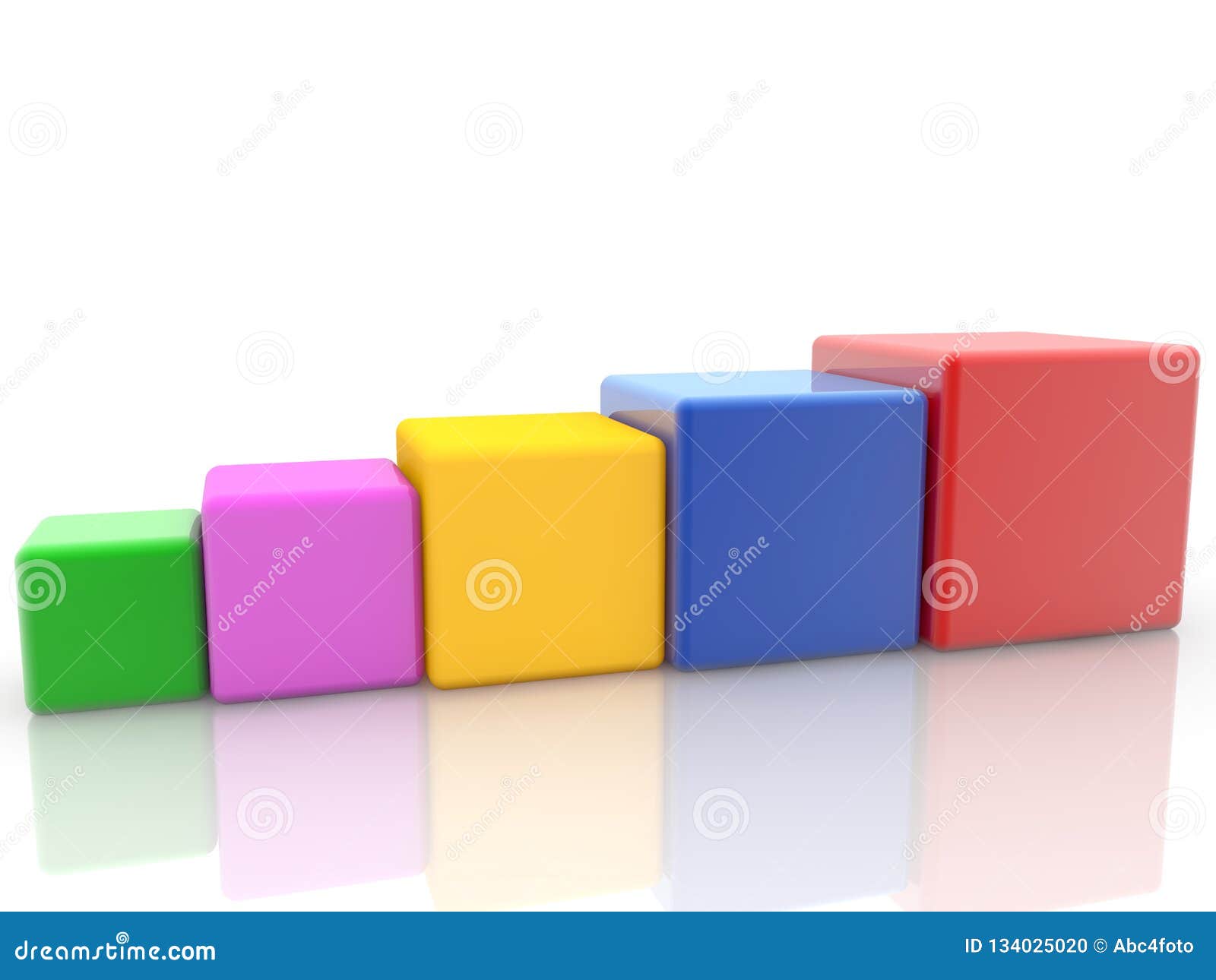 Five toy cubes in row stock illustration. Illustration of cube - 134025020