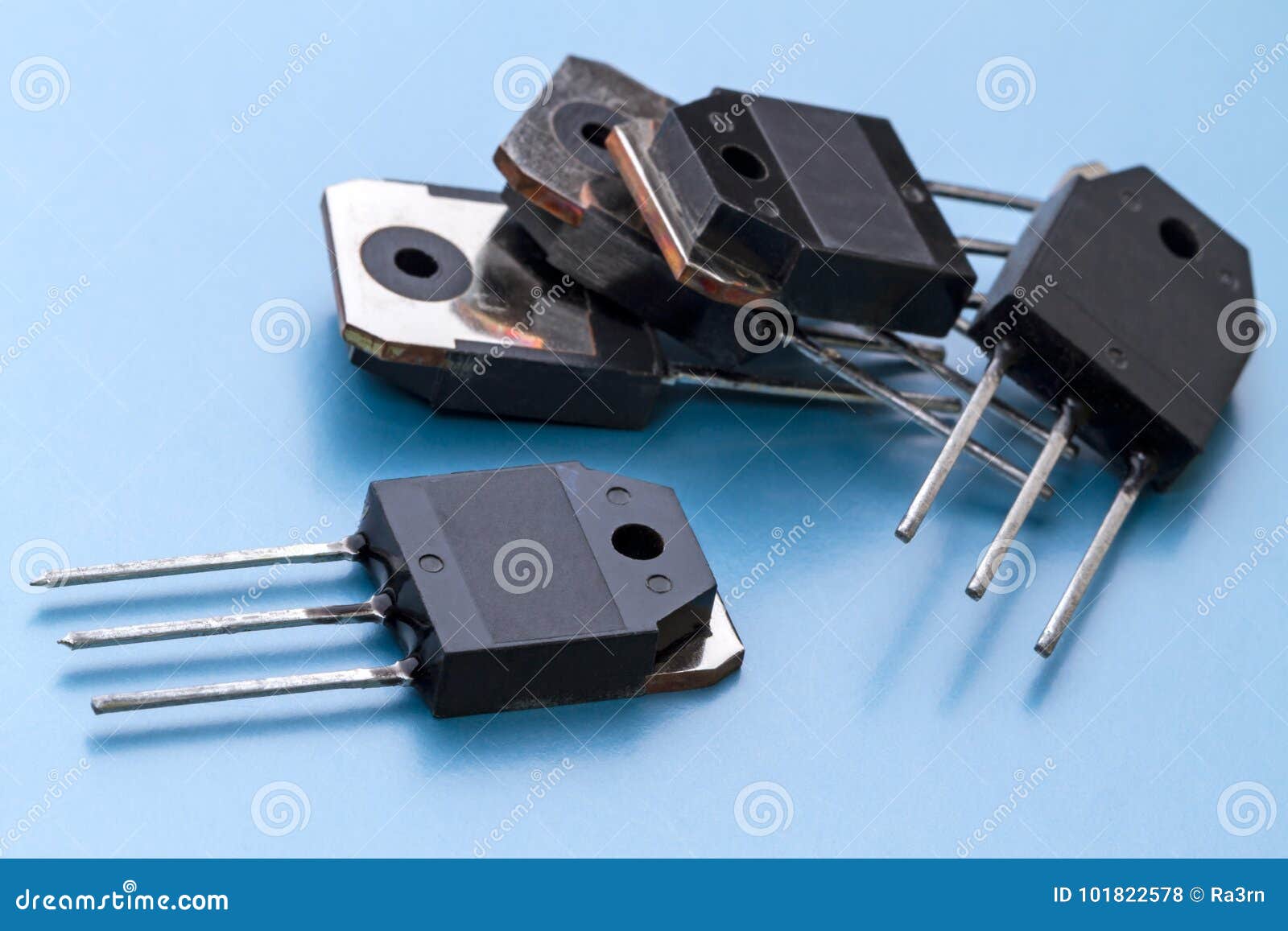 Five Transistors in a Plastic Case Stock Photo - Image of heat ...