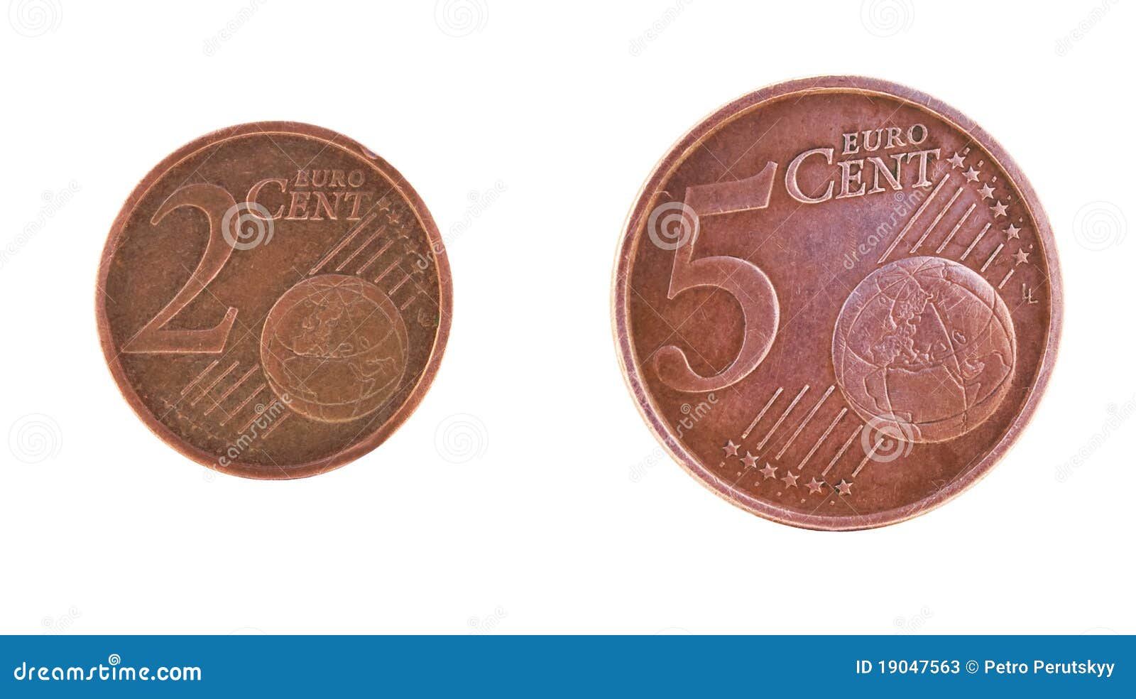 Five and two cent stock image. Image of objects, gold - 19047563