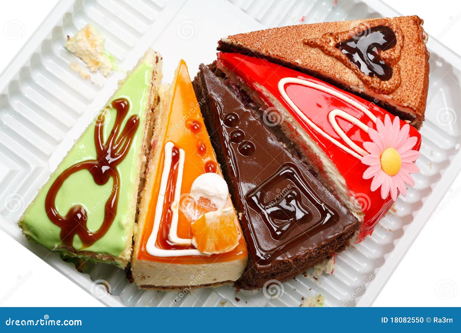 Five Various Pieces of Cake on a Tray Stock Photo - Image of food ...