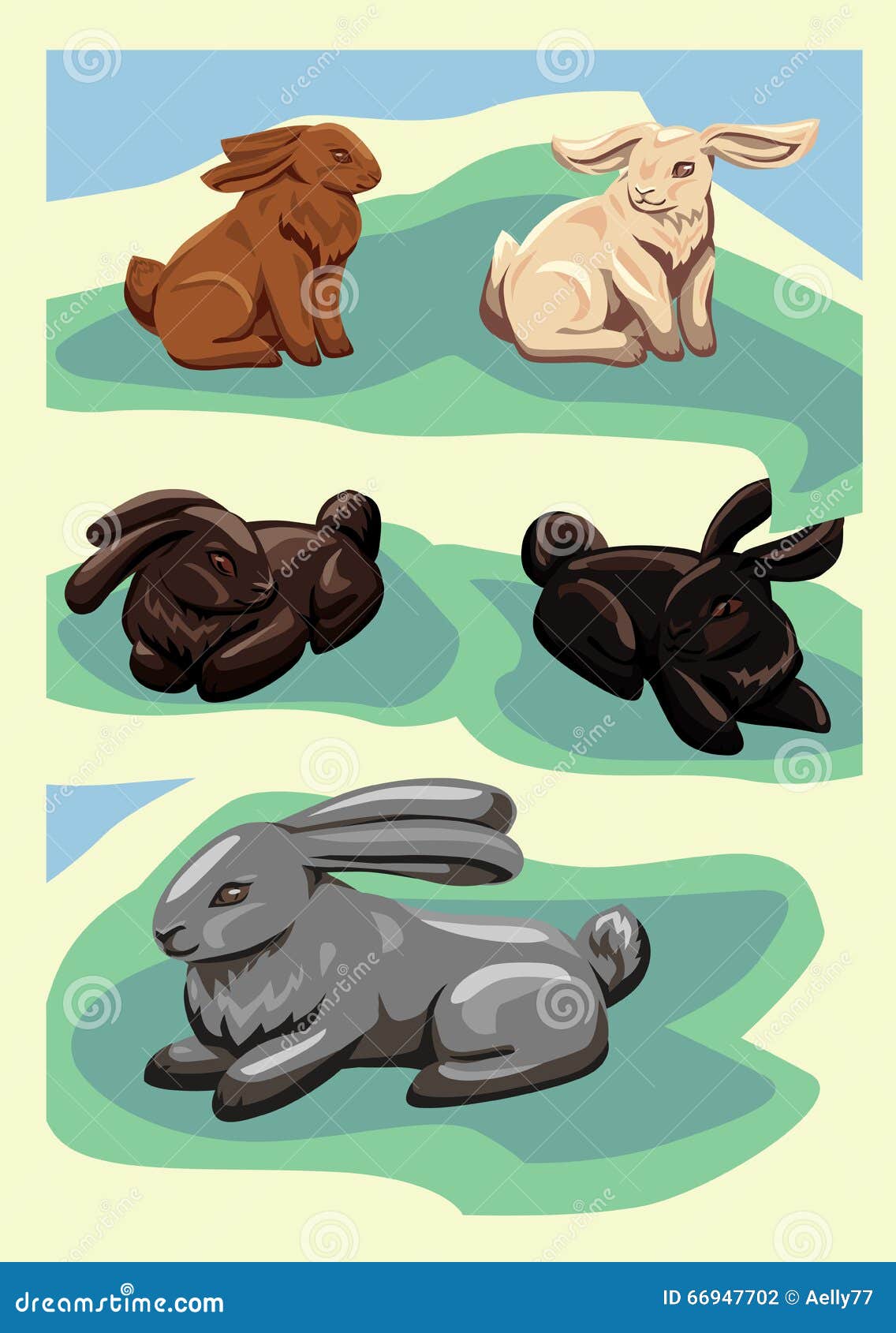Vector Set Of Rabbits Silhouettes. | CartoonDealer.com #161572758