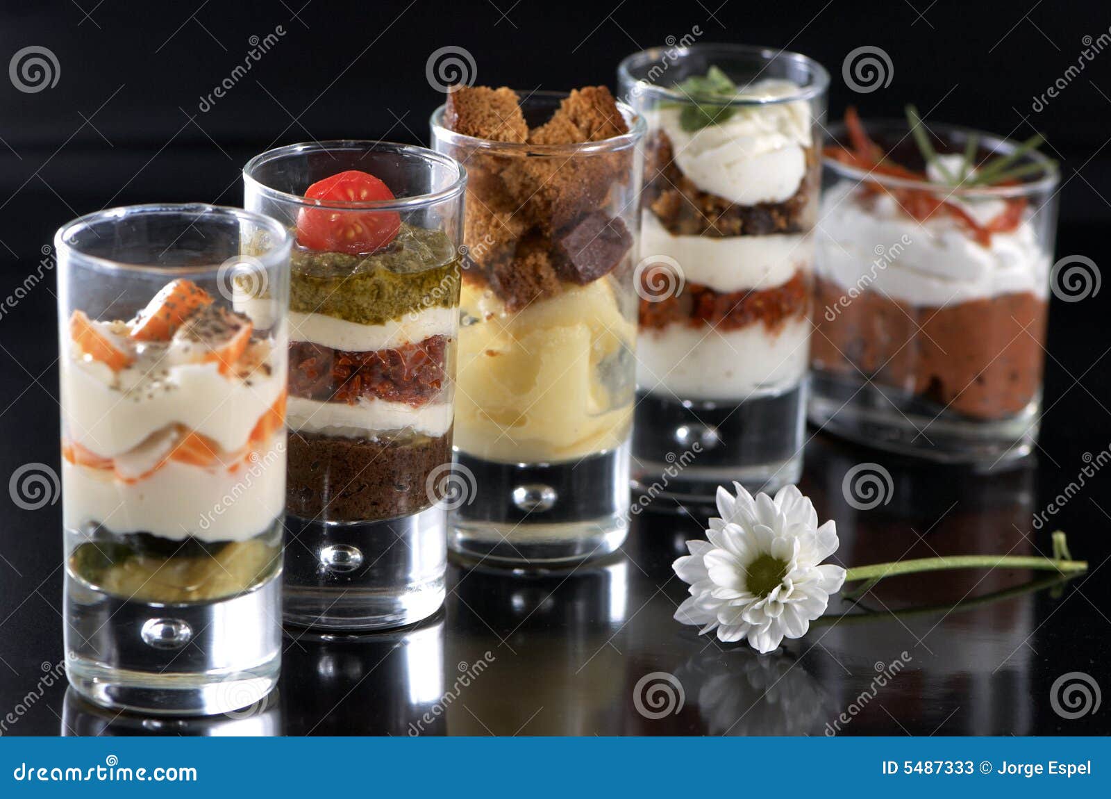 Five verrines stock image. Image of layers, sweet, luxury - 5487333