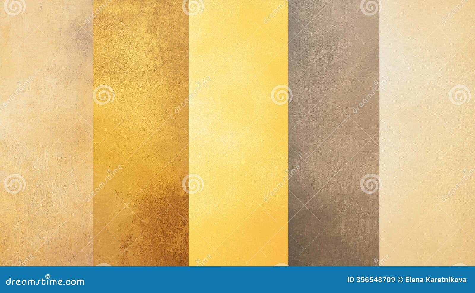 Five Vertical Bands Displaying Various Golden and Brown Textures Form ...