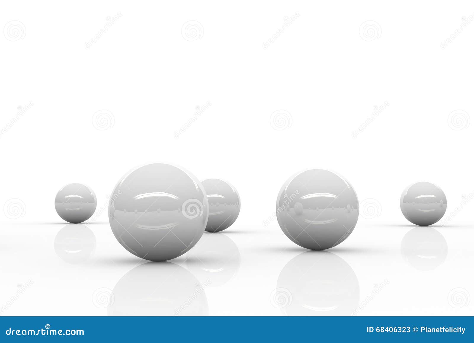 Five White Reflective Spheres Blending Into A Bright White Environment ...