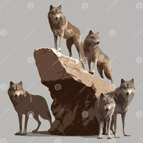 The jackson five stock illustration. Illustration of wolves - 323128437