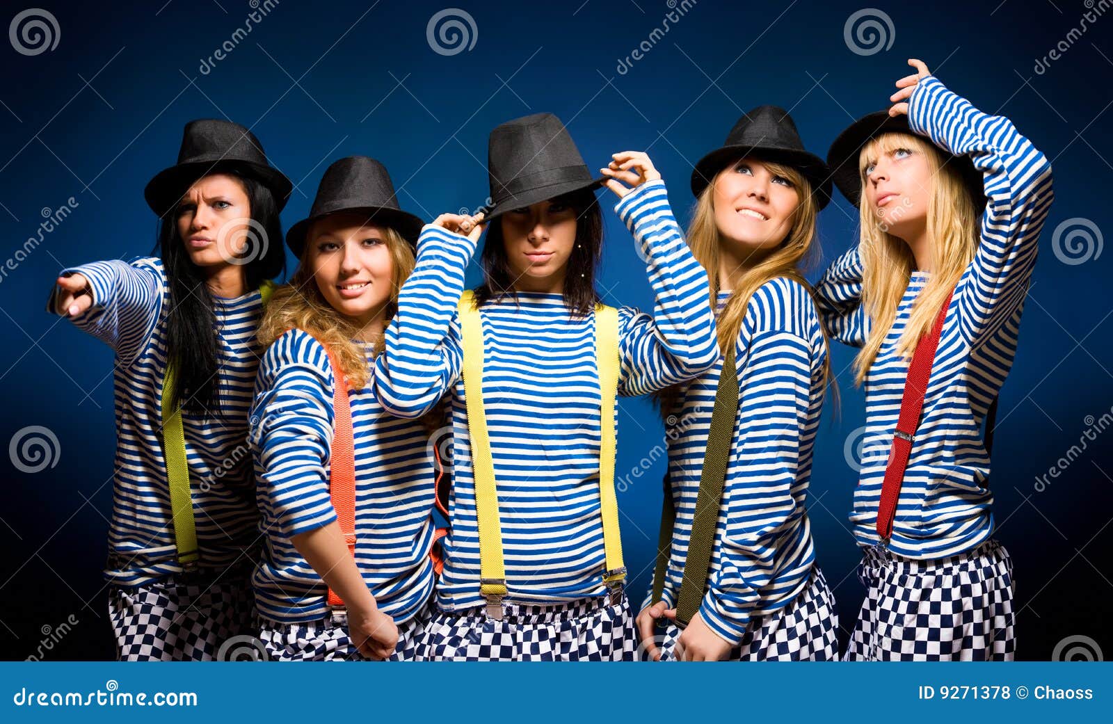 Five women team stock photo. Image of feminine, female - 9271378