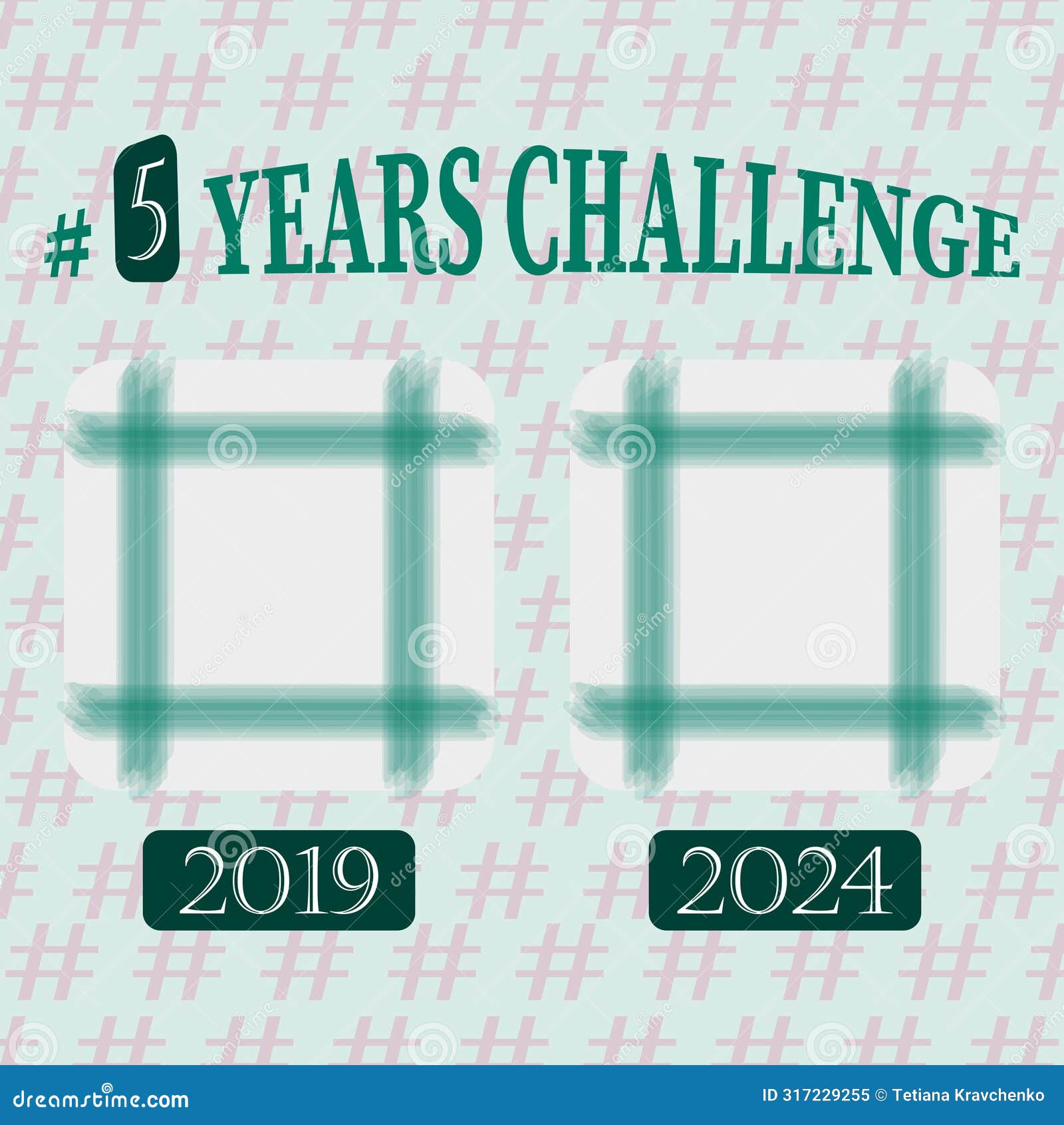 Five Years Milestone. Vector Transparent Frames Evolution. Teal Time ...