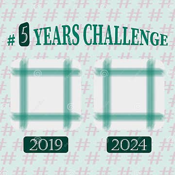 Five Years Milestone. Vector Transparent Frames Evolution. Teal Time ...