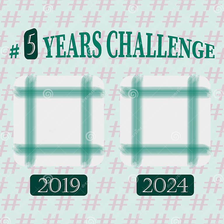 Five Years Milestone. Vector Transparent Frames Evolution. Teal Time ...