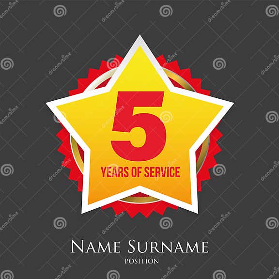 Five Years of Service Award Badge Stock Vector - Illustration of ...