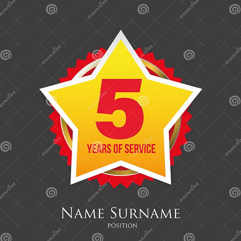 Five Years of Service Award Badge Stock Vector - Illustration of ...