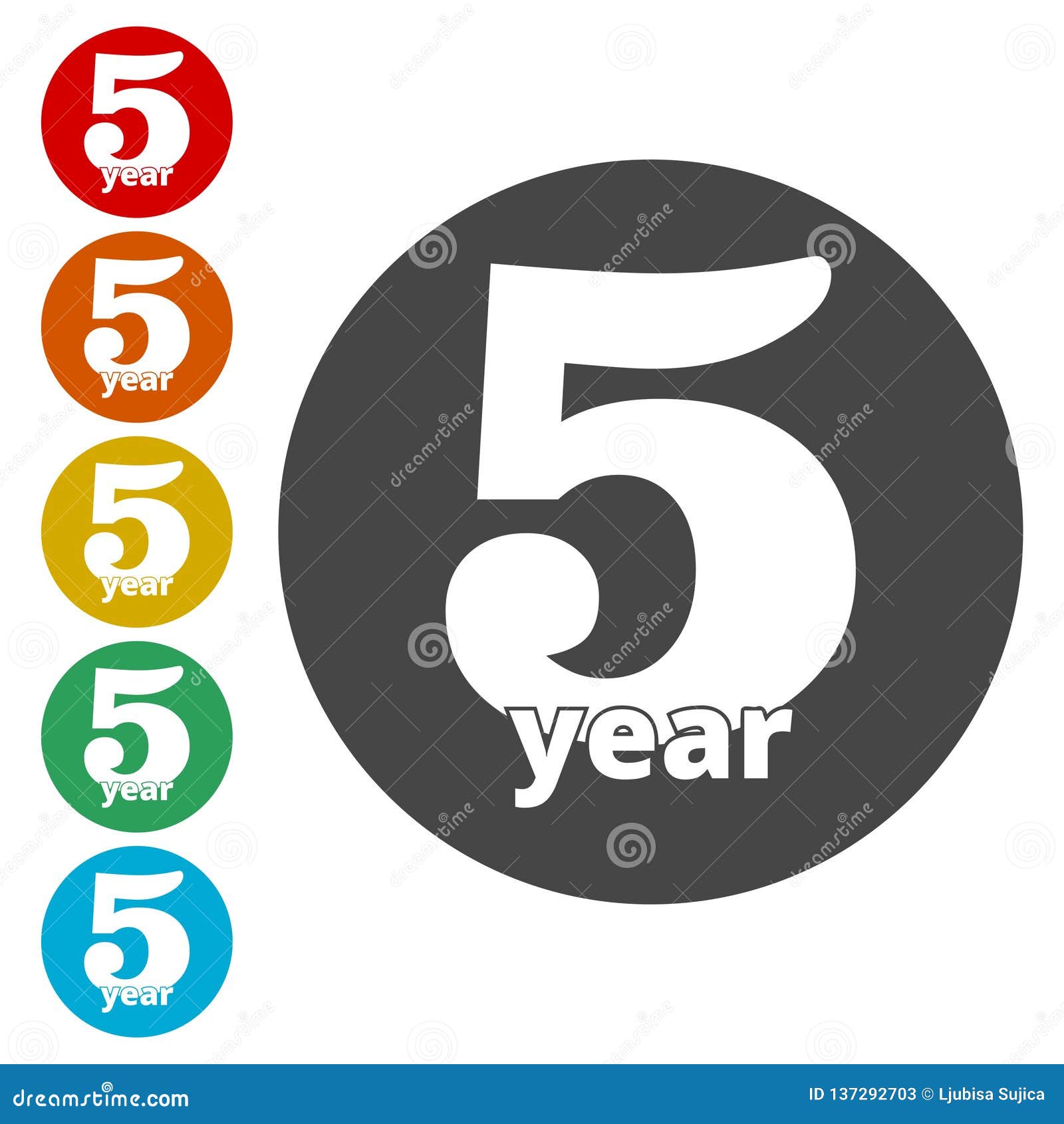 Five Years Sign, Five Years Icon Stock Vector - Illustration of graphic ...