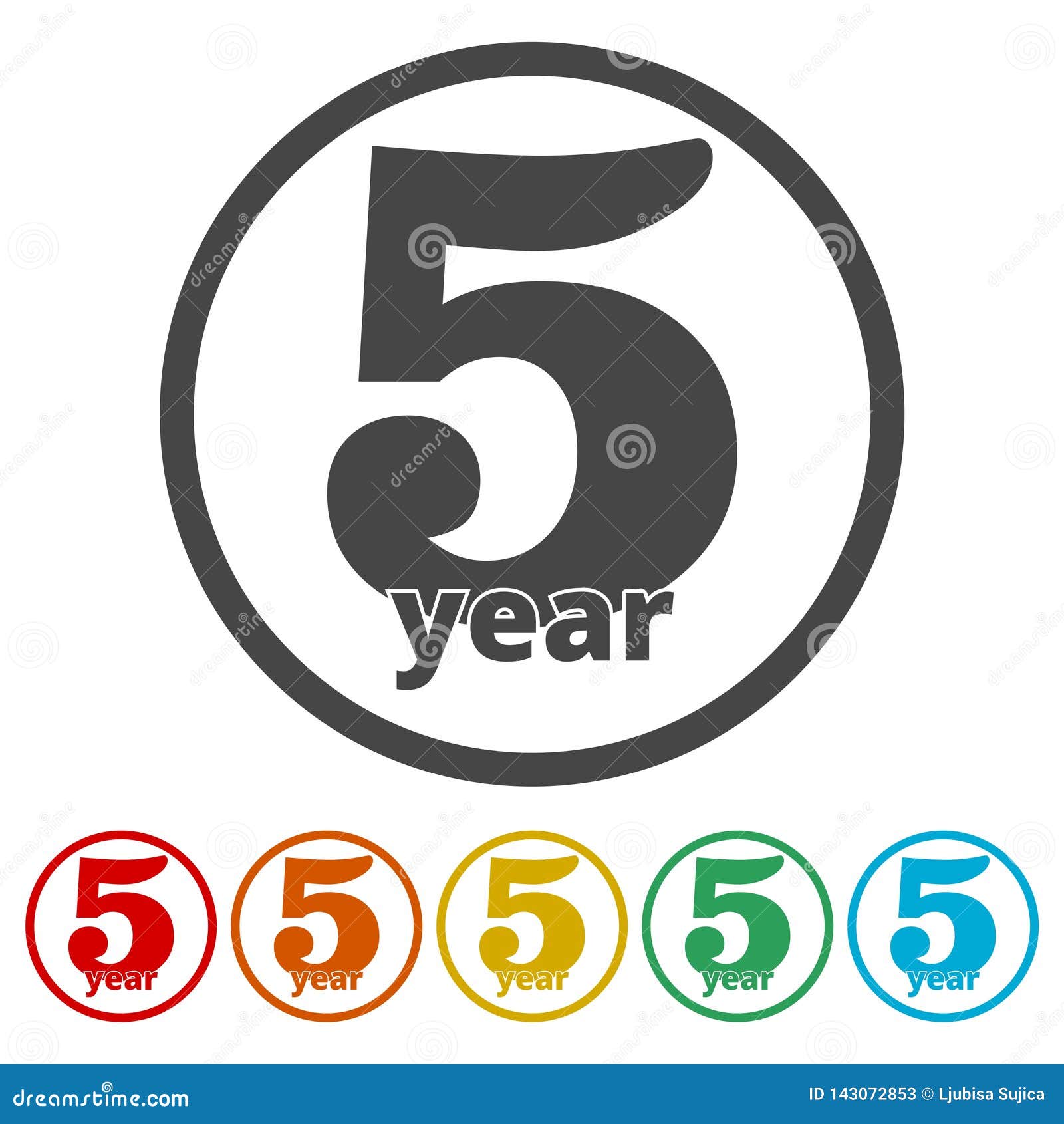 Five Years Sign, Five Years Icon Stock Vector - Illustration of life ...