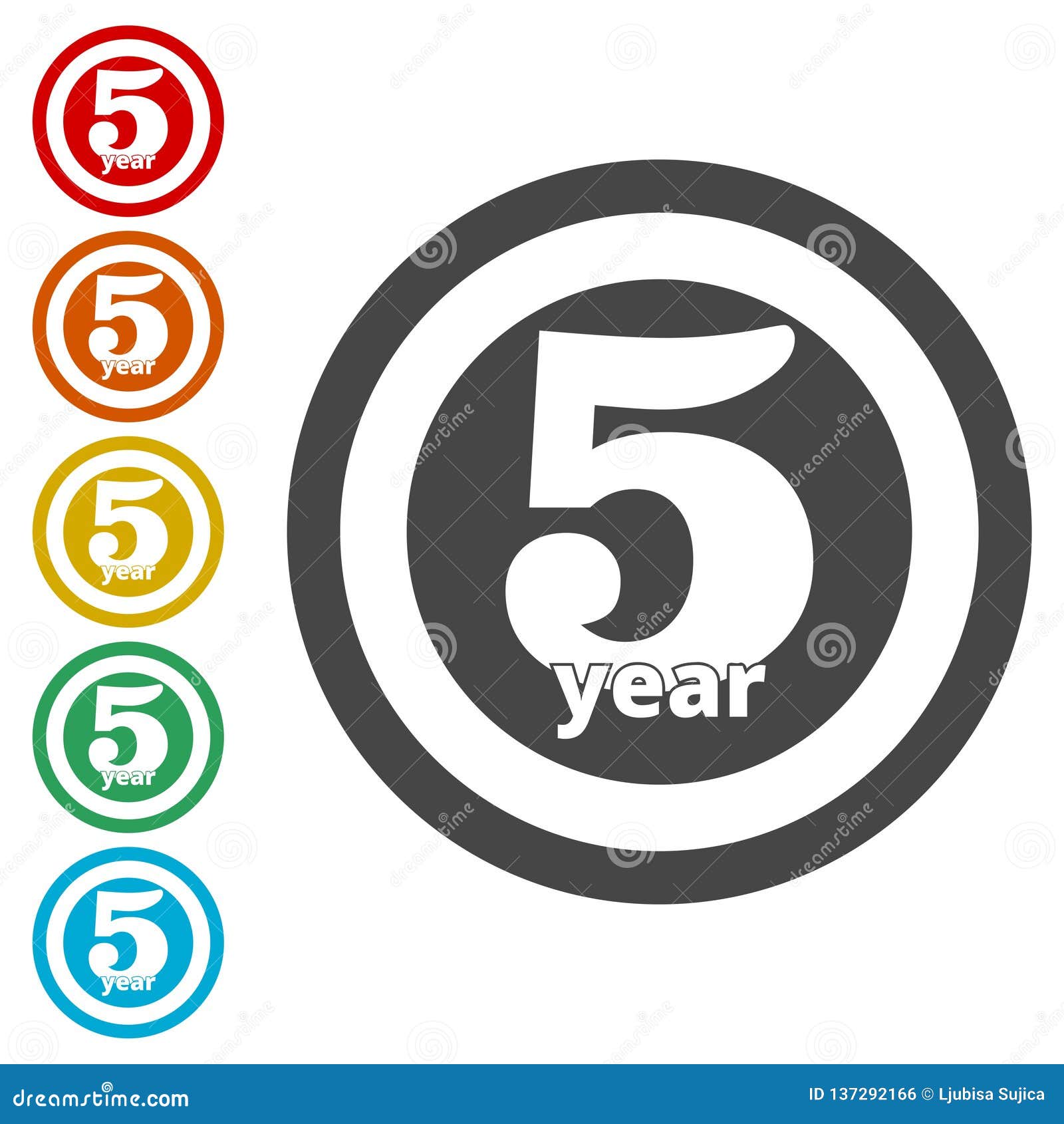 Five Years Sign, Five Years Icon Stock Vector - Illustration of service ...