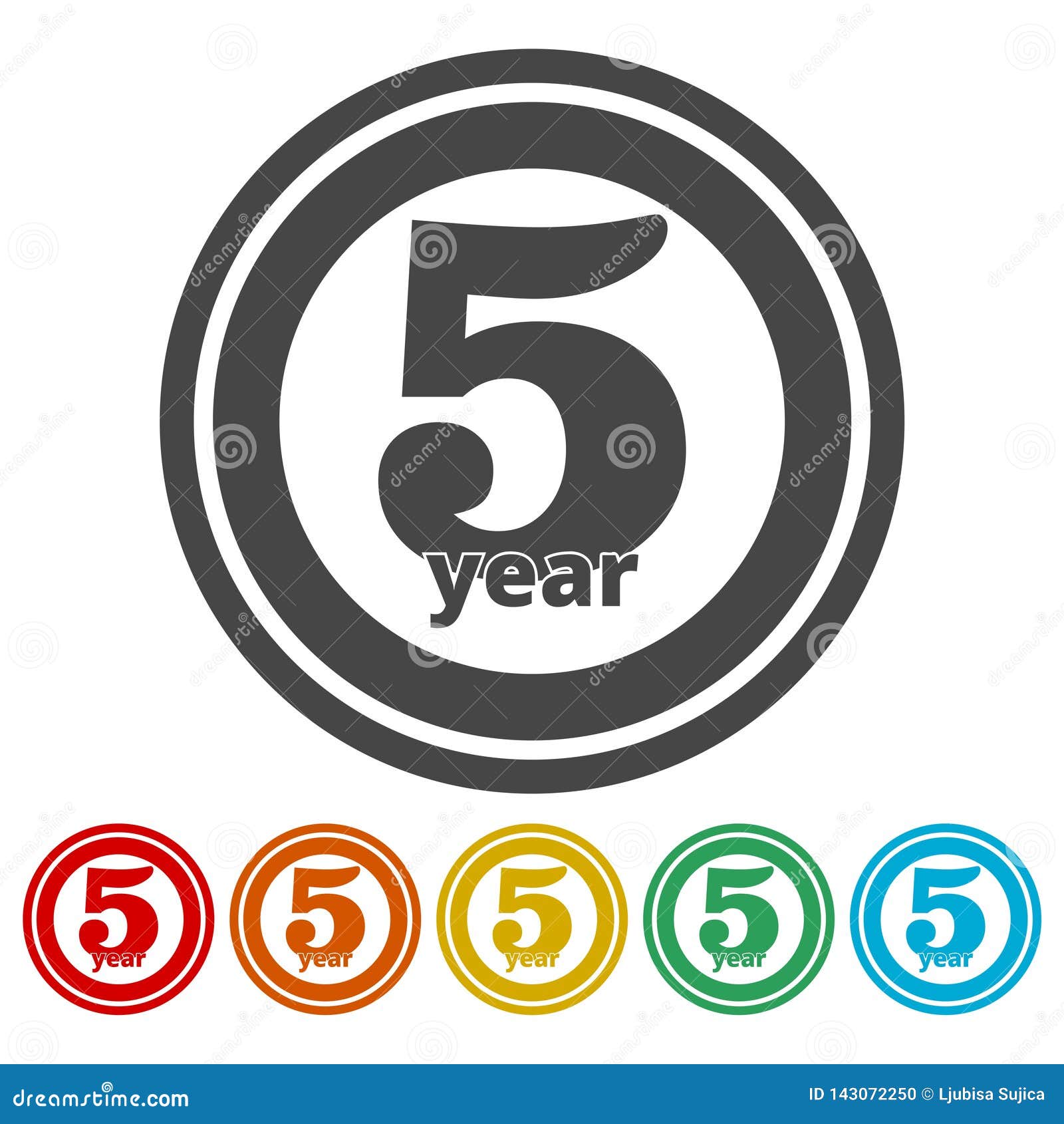 Five Years Sign, Five Years Icon Stock Vector - Illustration of ...