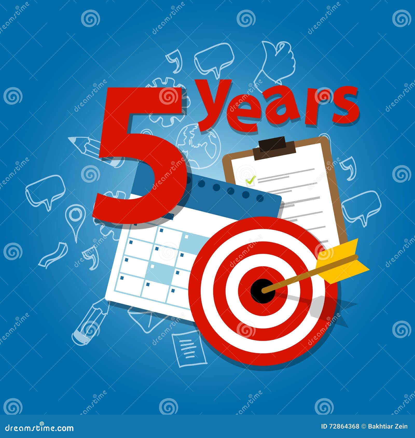Ten Years Target And Plan In Business Calendar List Of Achievement ...