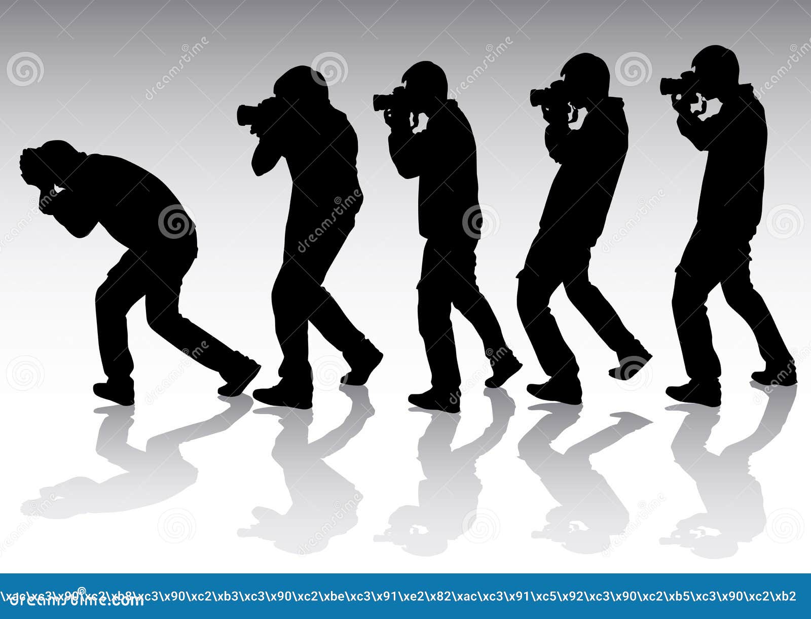 Five young photographers stock illustration. Illustration of creativity ...