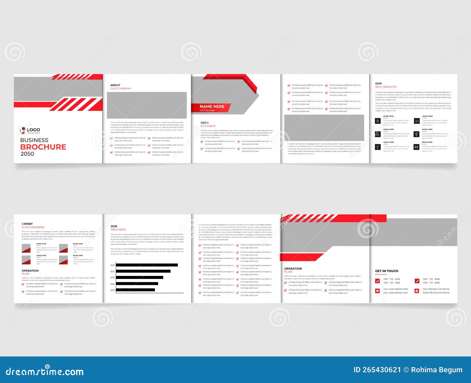 Fivefold Creative Business Brochure with Modern Abstract Design. Use it ...