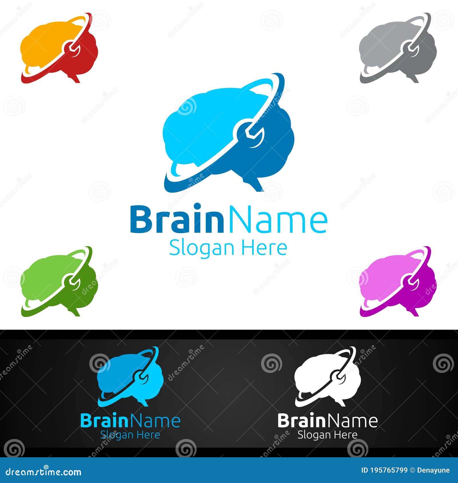 Fix Brain Logo with Think Idea Concept Design Stock Vector ...