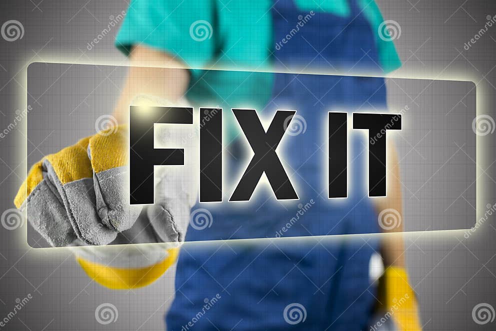 Fix it button stock image. Image of craftsman, network - 36164449