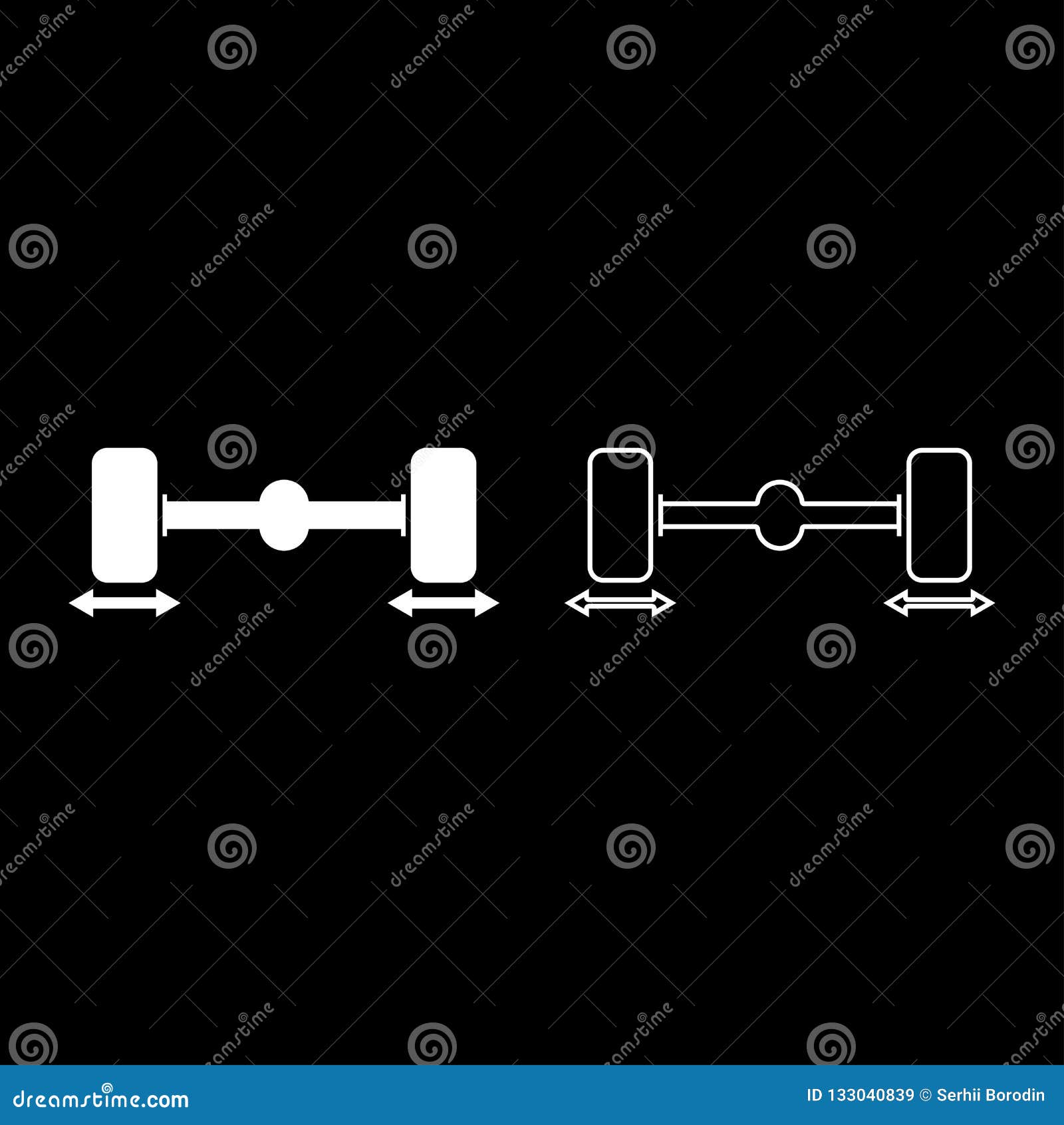 Fix Car Wheels Computer Wheel Balancer Icon Set White Color ... Fix Car Wheels Computer Wheel Balancer Icon Set White Color ...