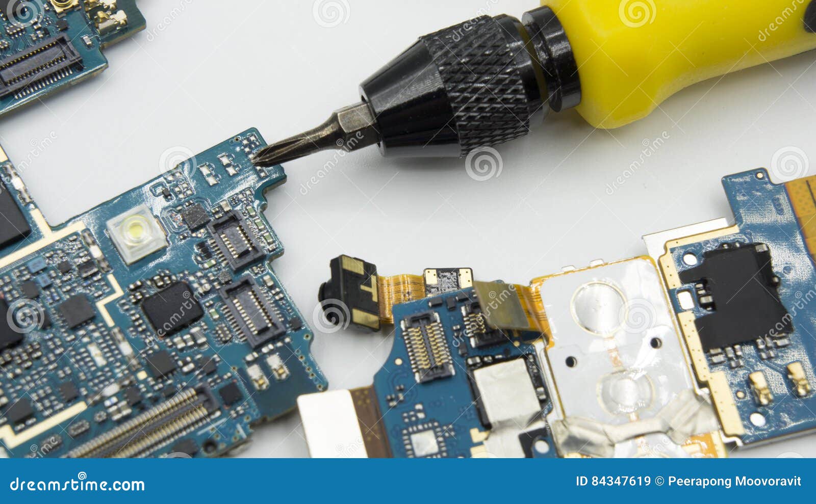 Fix Damage Ic Circuit Board Screwdriver Open Stock Image - Image of ...
