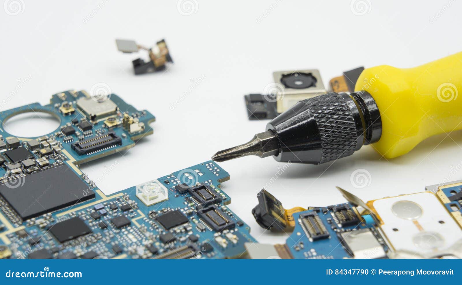 Fix Damage Ic Circuit Board Screwdriver Open Stock Photo - Image of ...