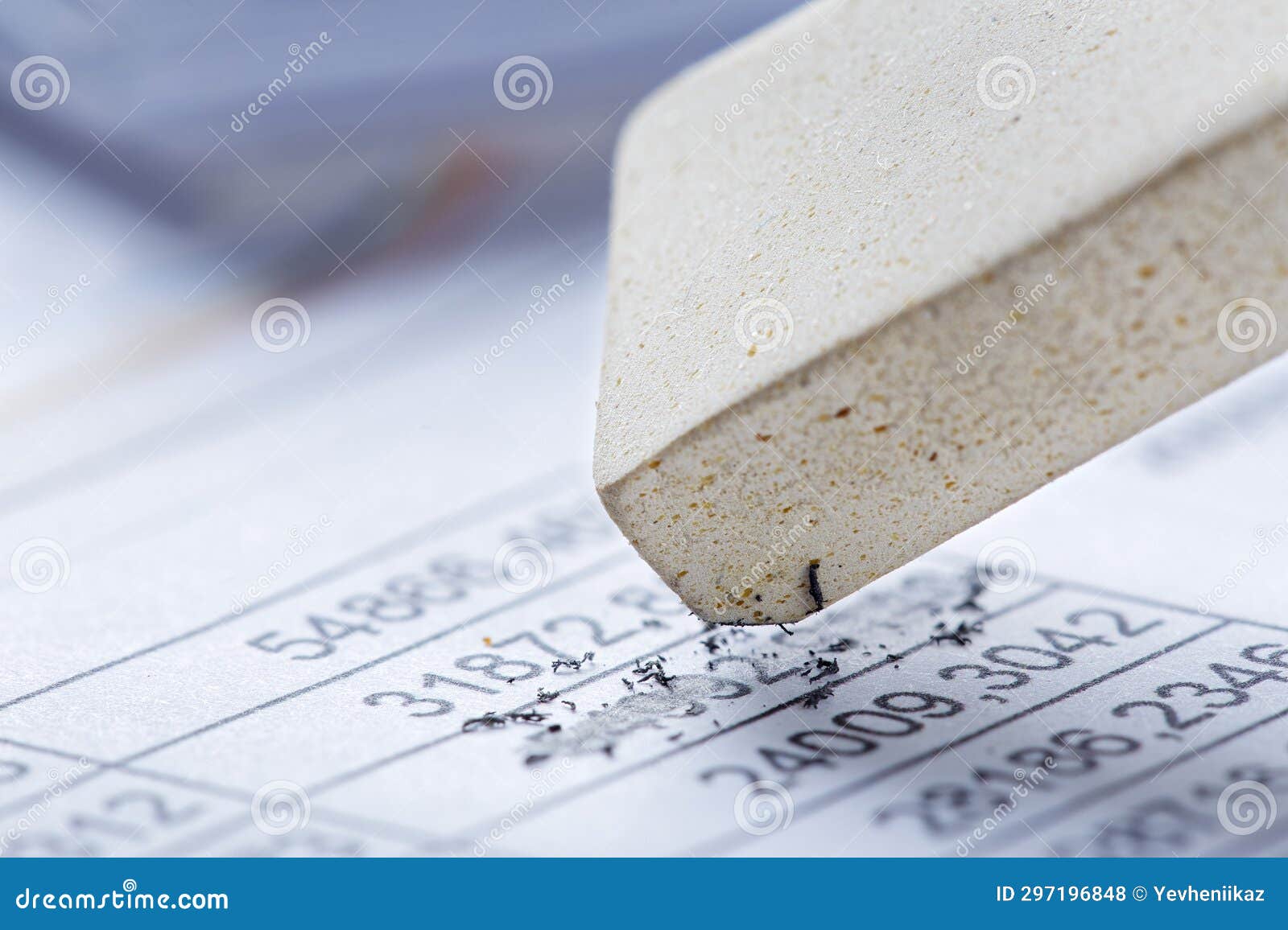 Fix with Eraser Financial Data in Document. Concept of Banking ...