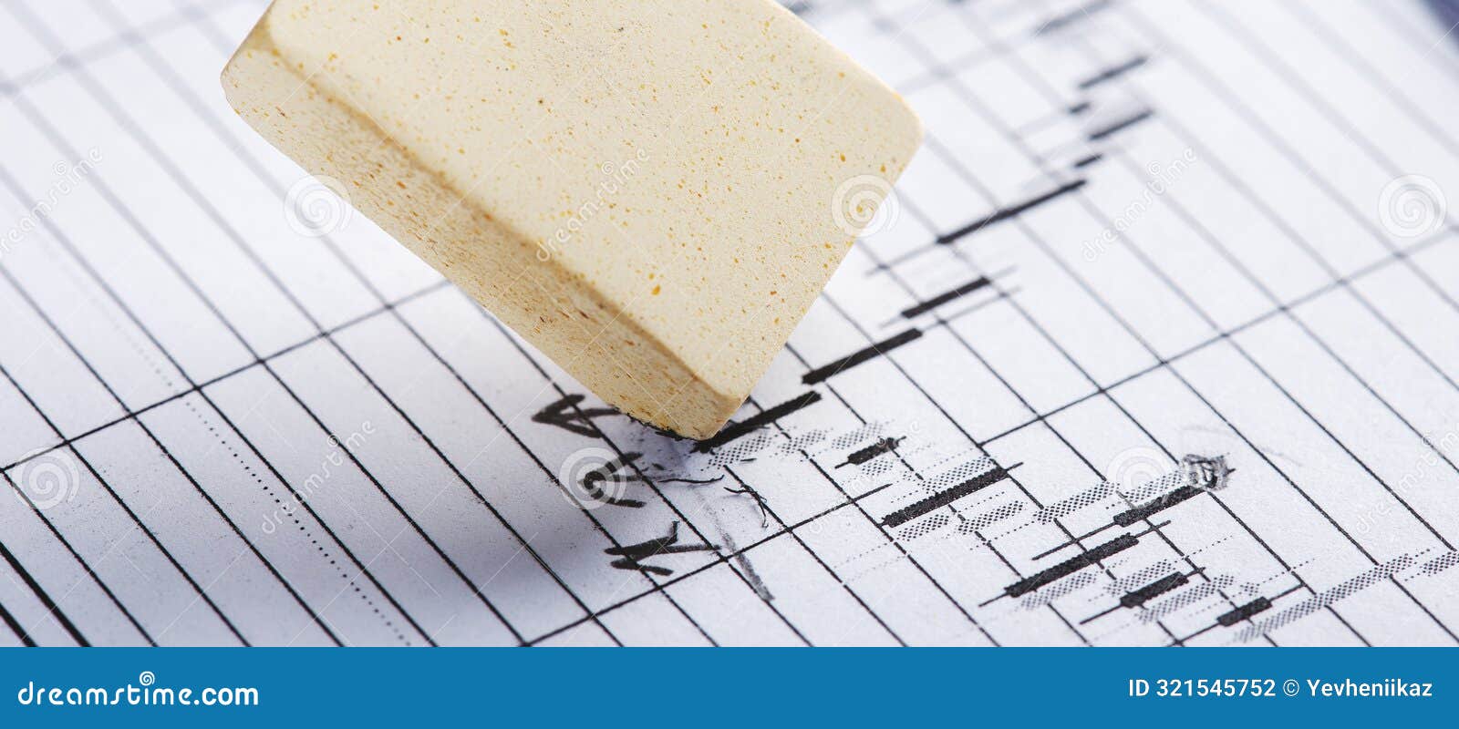 Fix with Eraser Financial Data in Document. Concept of Banking ...