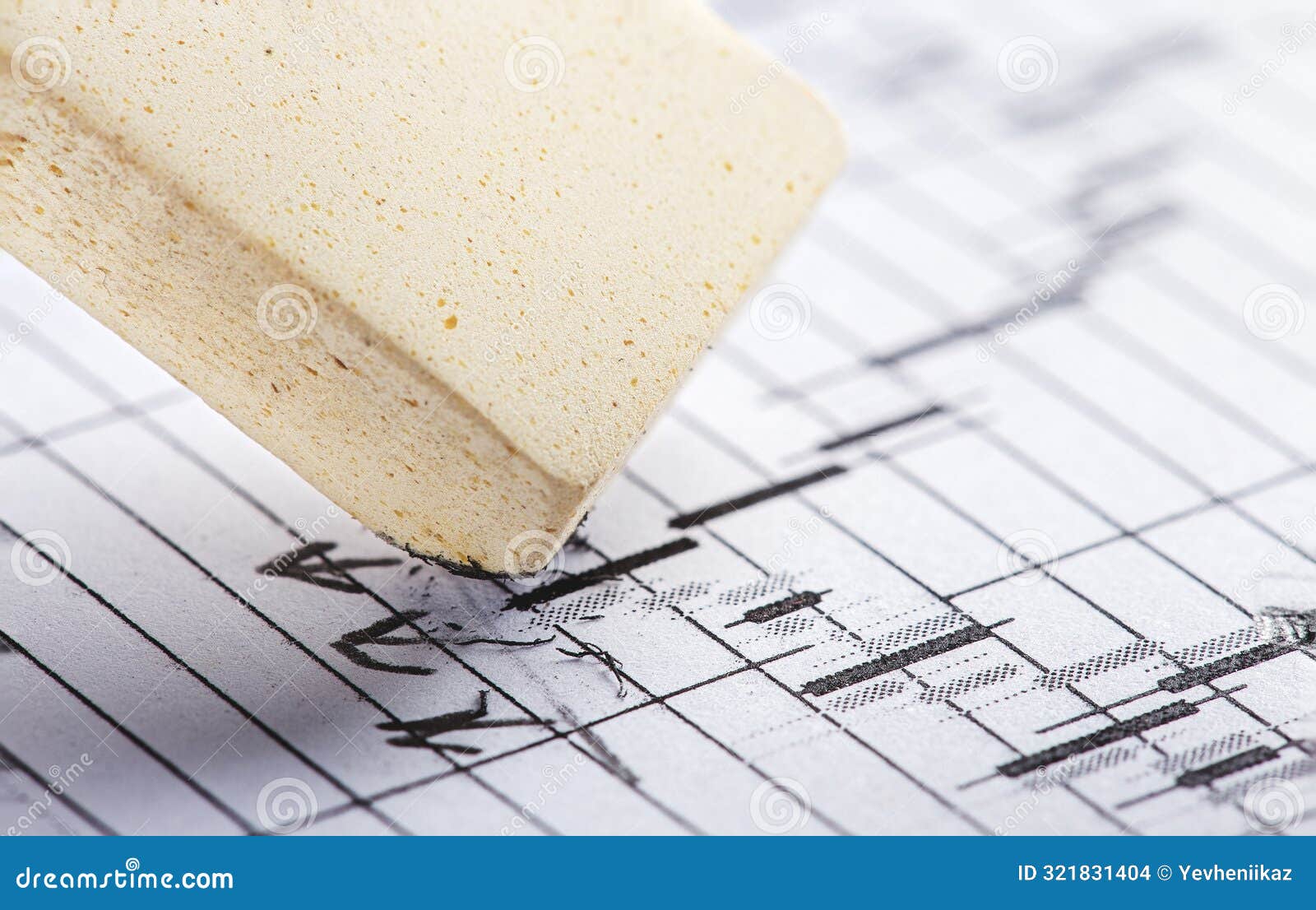 Fix with Eraser Financial Data in Document. Concept of Banking ...