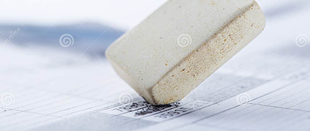 Fix with Eraser Financial Data in Document. Concept of Banking ...