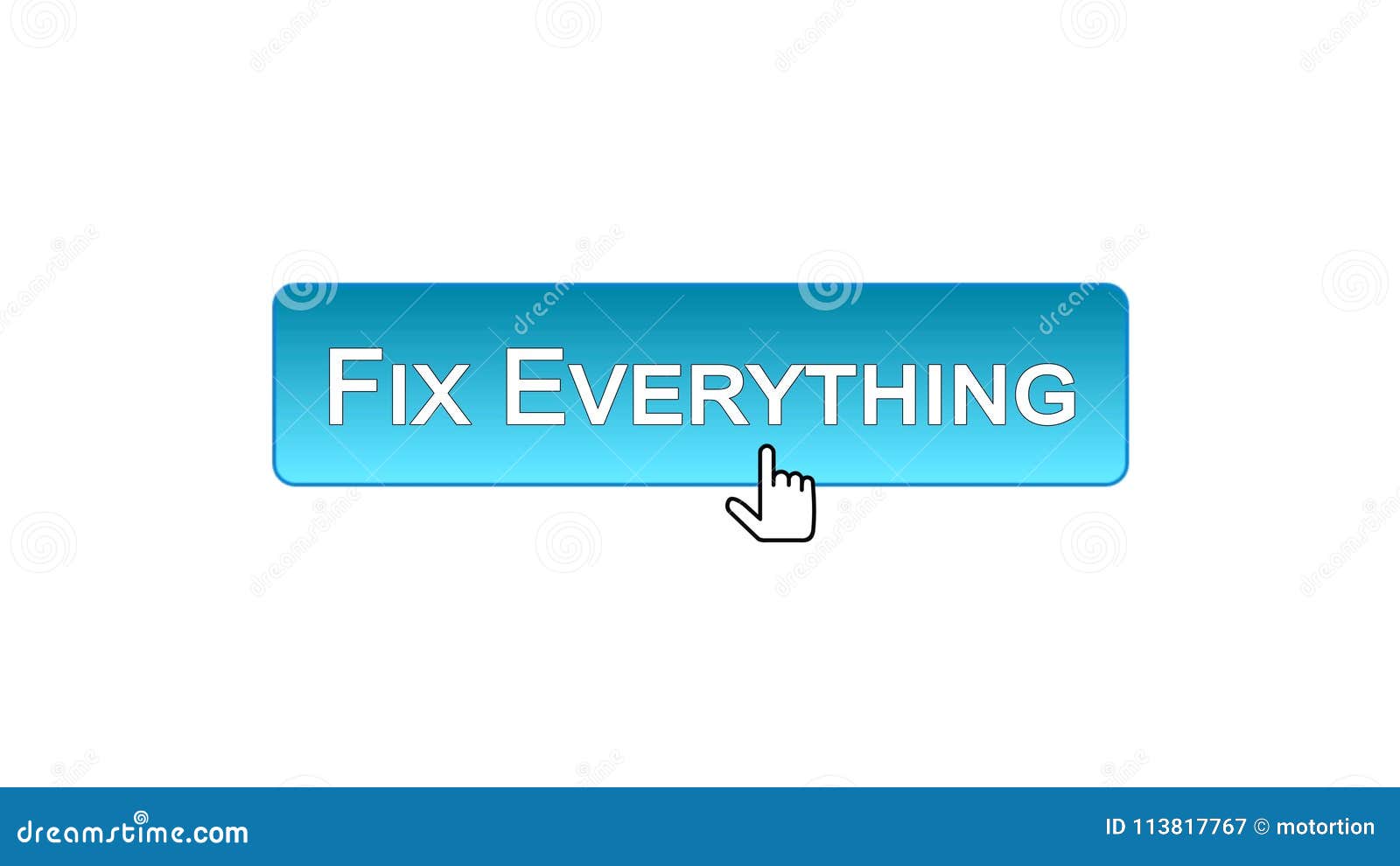 Fix Everything Web Interface Button Clicked with Mouse Cursor, Blue Color Stock Illustration ...