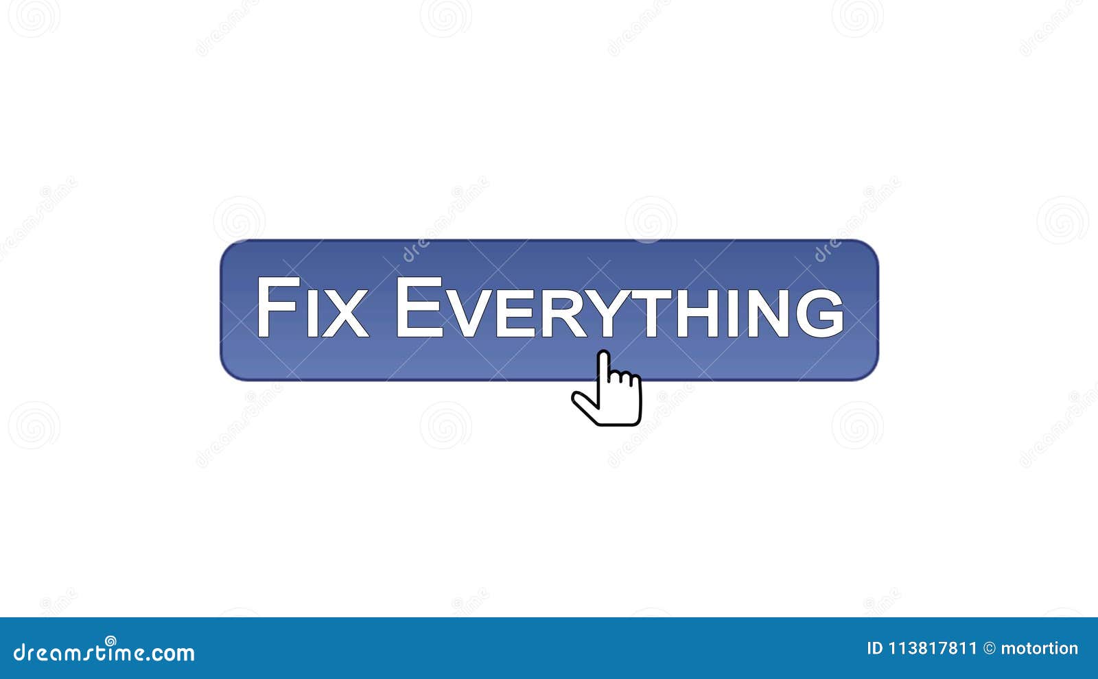 Fix Everything Web Interface Button Clicked with Mouse Cursor, Violet Color Stock Illustration ...