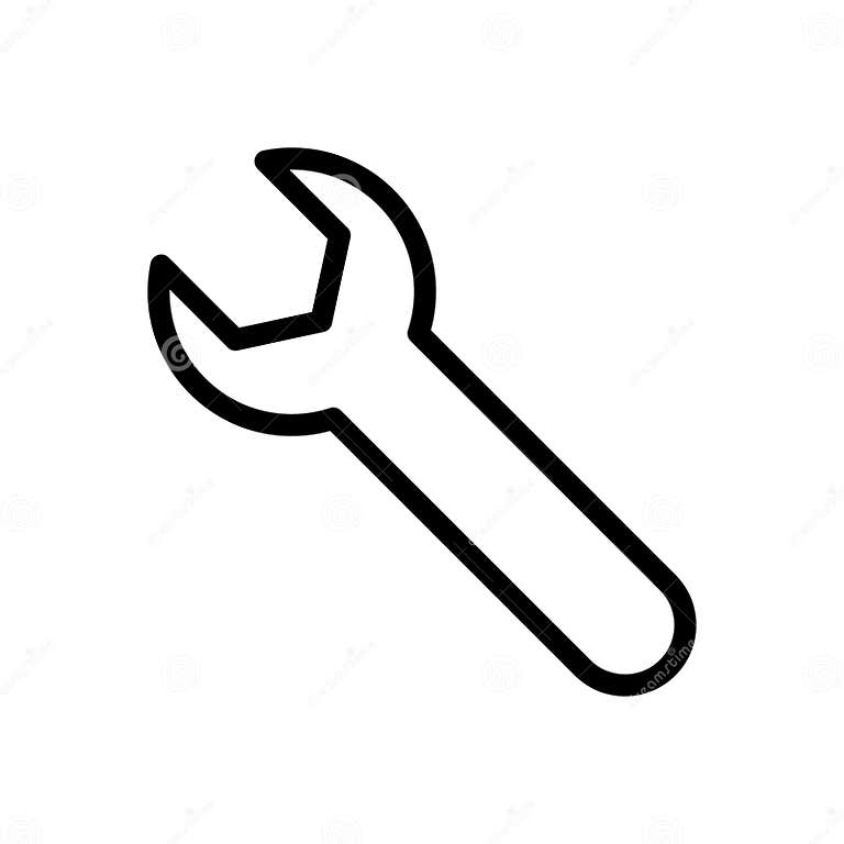 Fix vector thin line icon stock vector. Illustration of spanner - 189021757