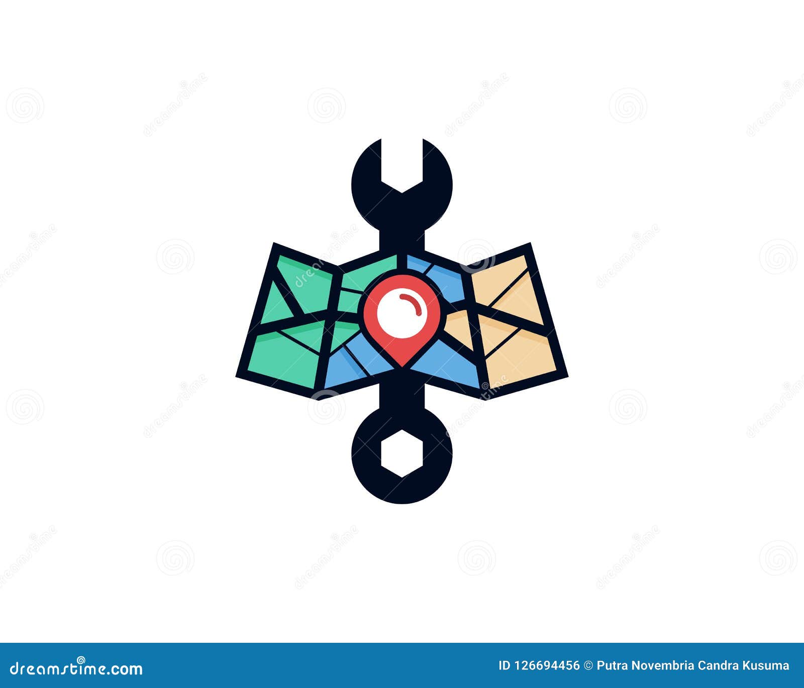 Fix Map Logo Icon Design stock vector. Illustration of company - 126694456