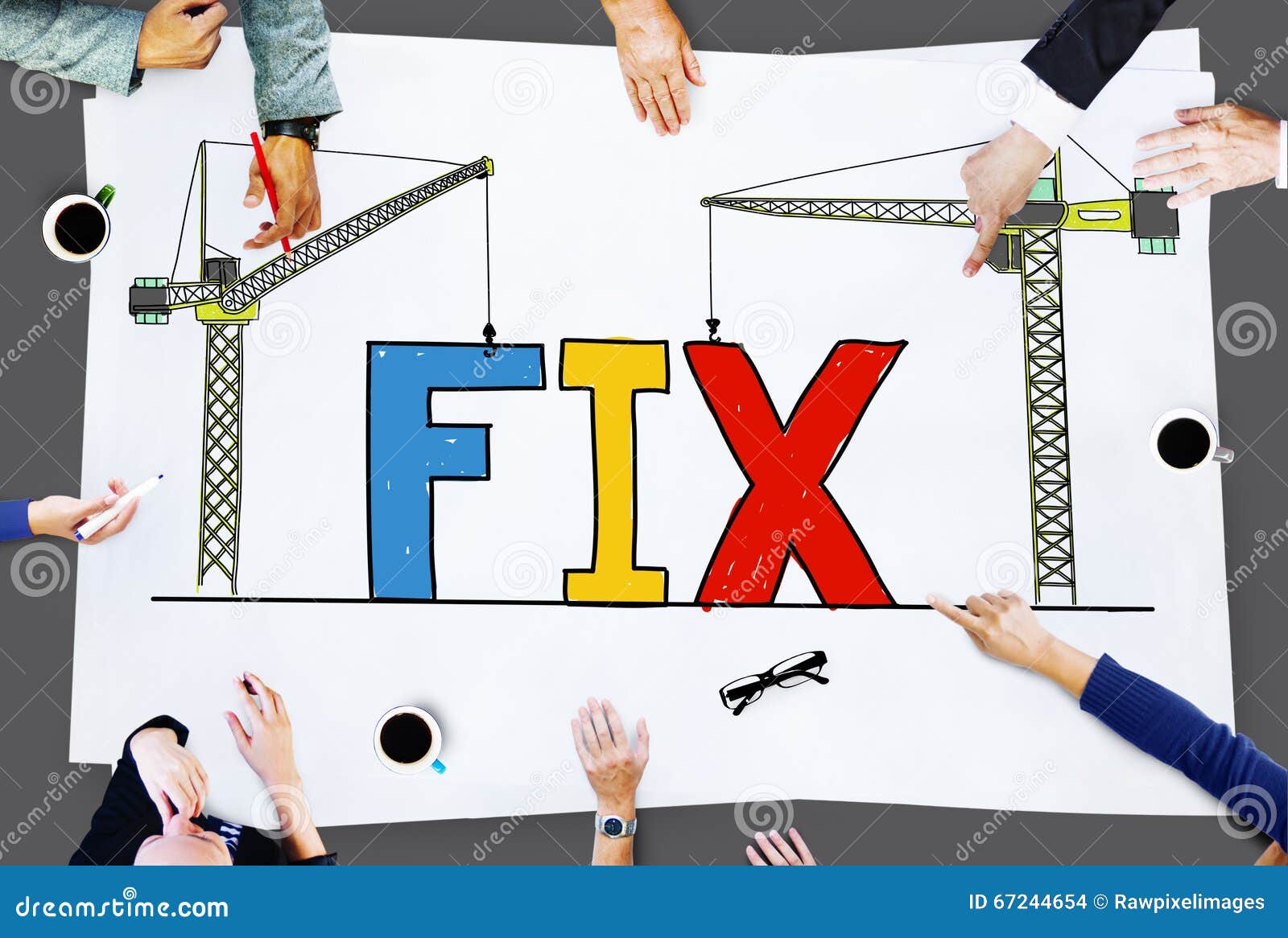 Fix Mechanical Repair Solution Technician Maintenance Concept Stock ...