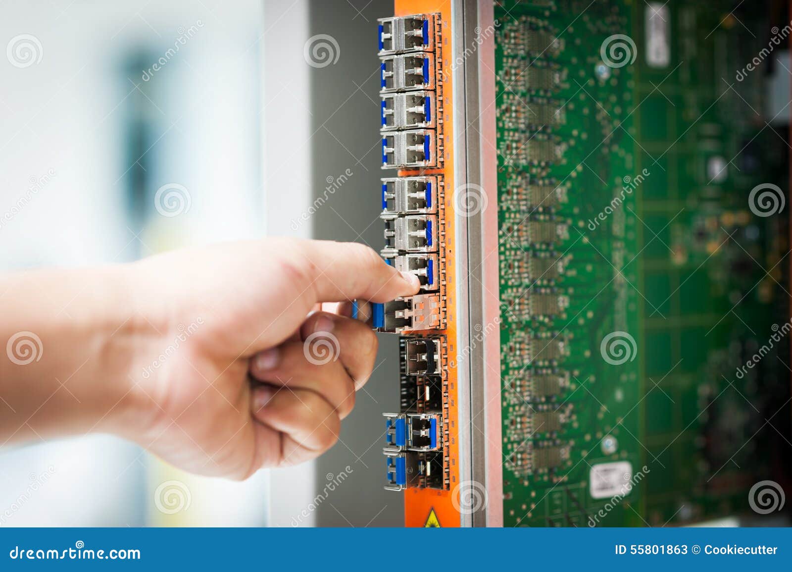 Fix Network Switch in Data Center Room Stock Image - Image of ...