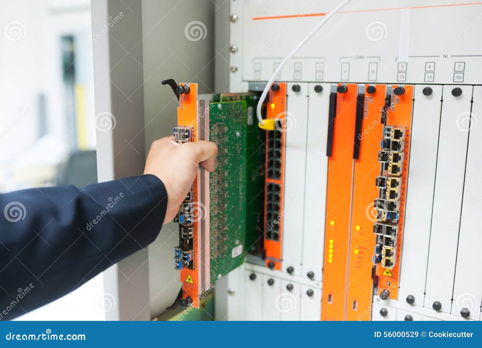 Fix Network Switch in Data Center Room Stock Image - Image of fixing ...