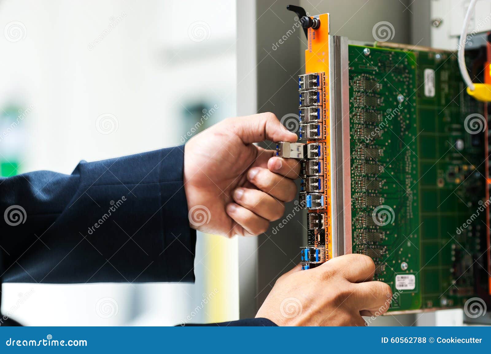 Fix Network Switch in Data Center Room Stock Photo - Image of person ...