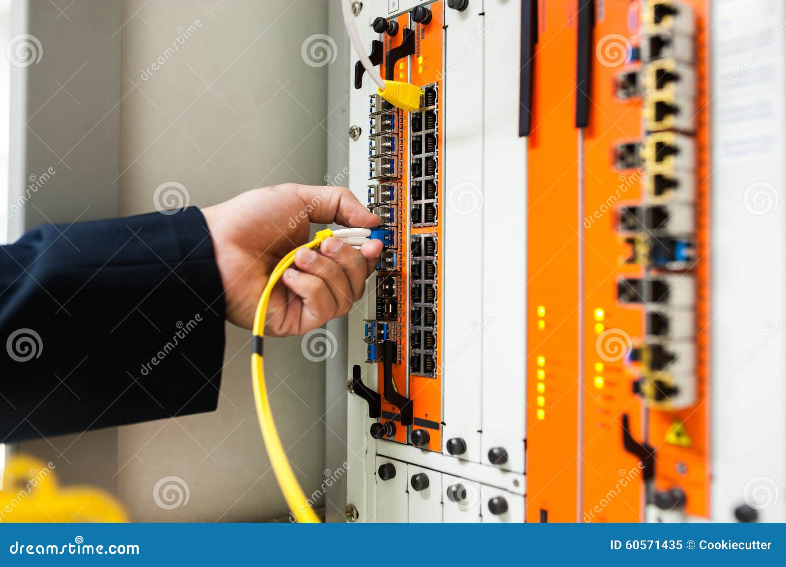 Fix Network Switch in Data Center Room Stock Image - Image of plugging ...