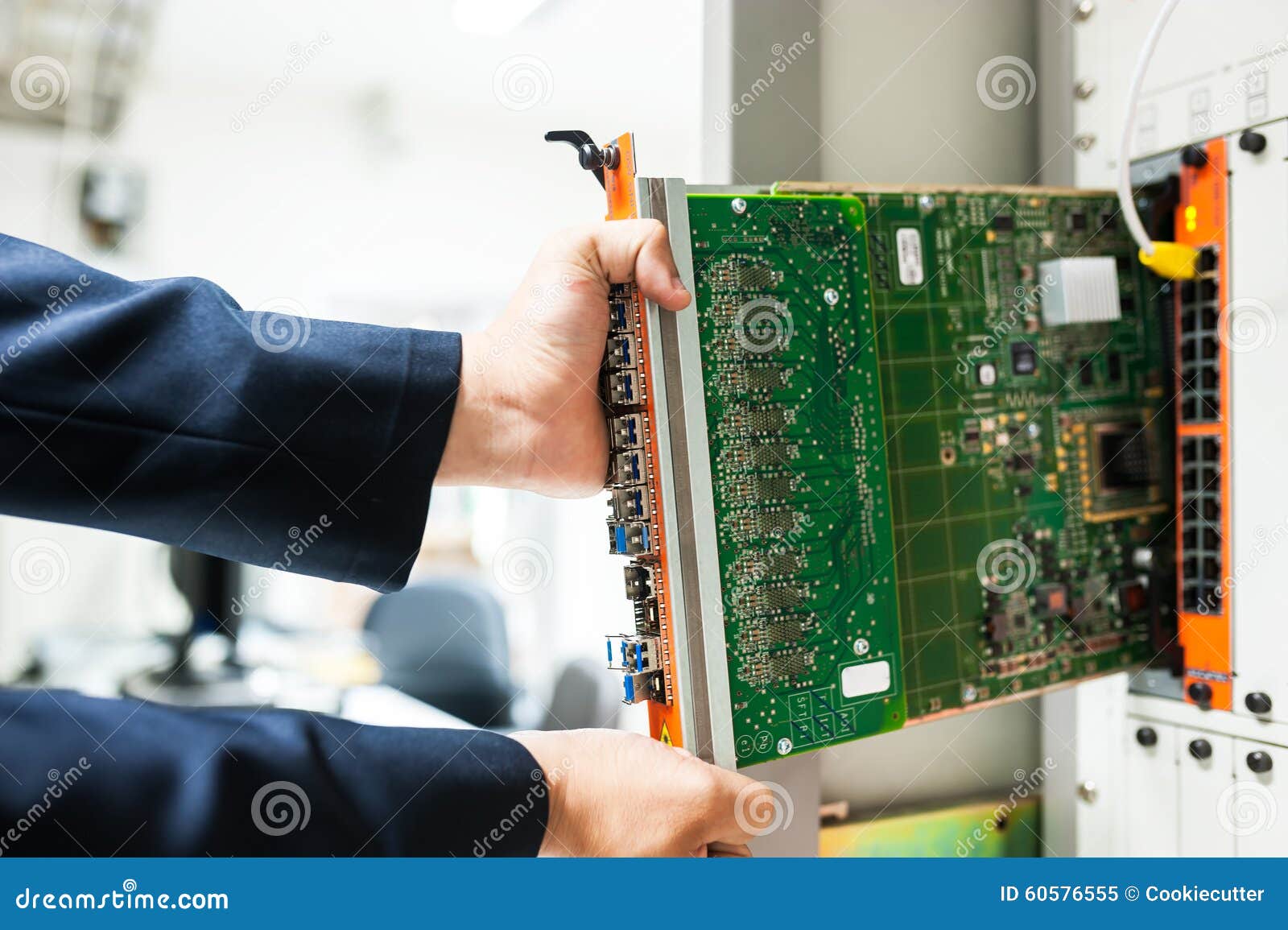 Fix Network Switch in Data Center Room Stock Image - Image of fixing ...