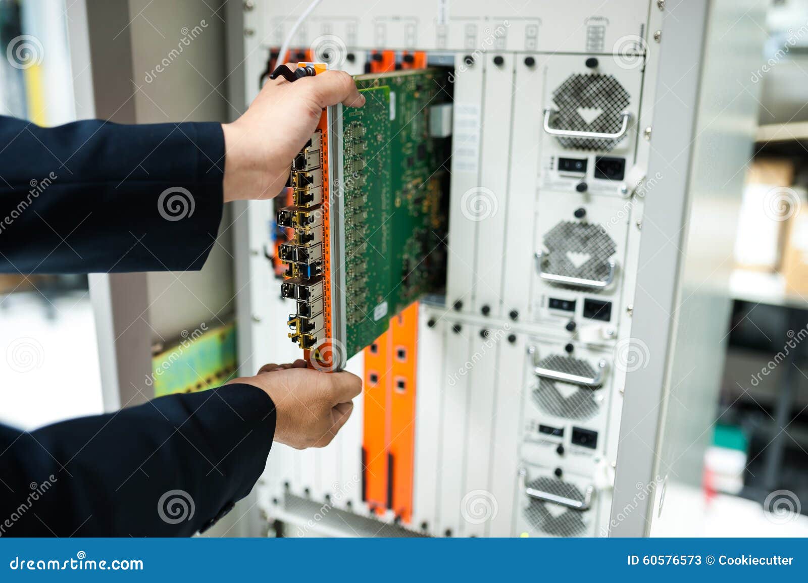Fix Network Switch in Data Center Room Stock Image - Image of ...
